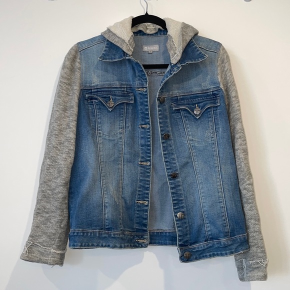 Tractr | Jackets & Coats | Denim Knit Combo Jacket | Poshmark